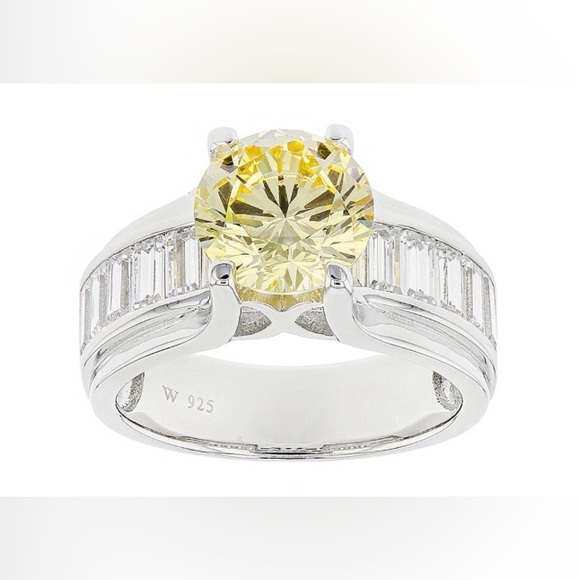 JTV | Jewelry | Yellow And White Diamond Simulant Ring | Poshmark
